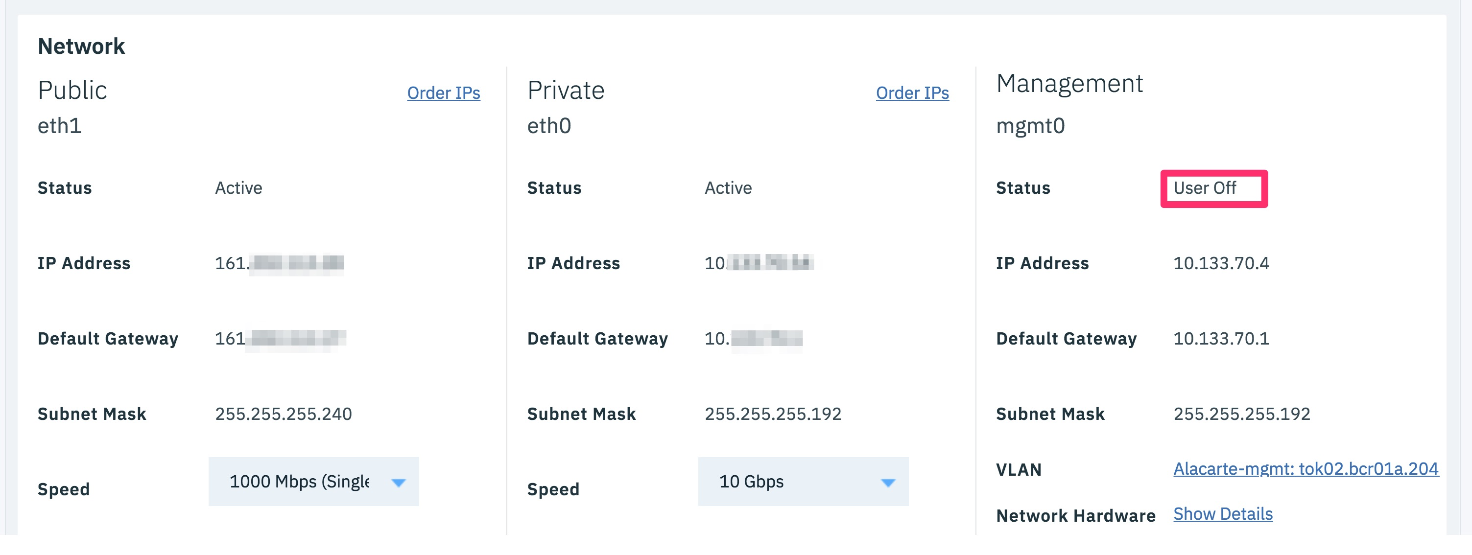 IBM Cloud でベアメタルサーバーの管理ポート無効化をコマンドで行う #ibmcloud - Qiita