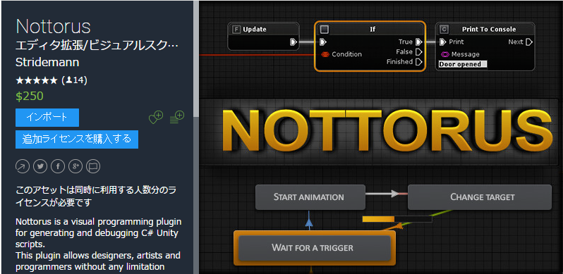 Unityでブループリントっぽいビジュアルスクリプト(Nottorus)をいじってみる #Unity - Qiita