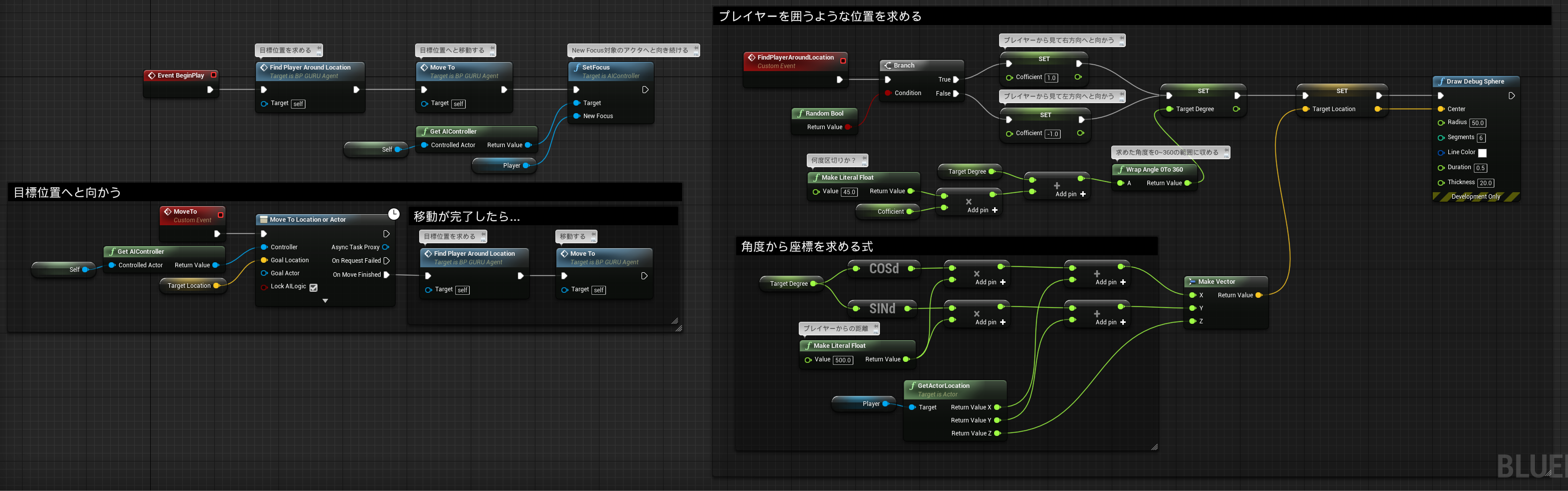 【UE4】EQSを使わずにプレイヤーを周回するような位置を求める #UnrealEngine - Qiita