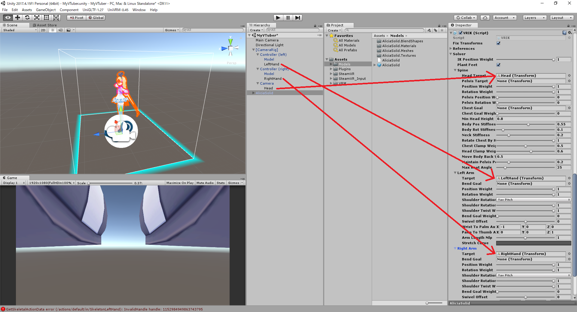 UniVRM+SteamVR+Final IKで始めるVTuber #Unity - Qiita