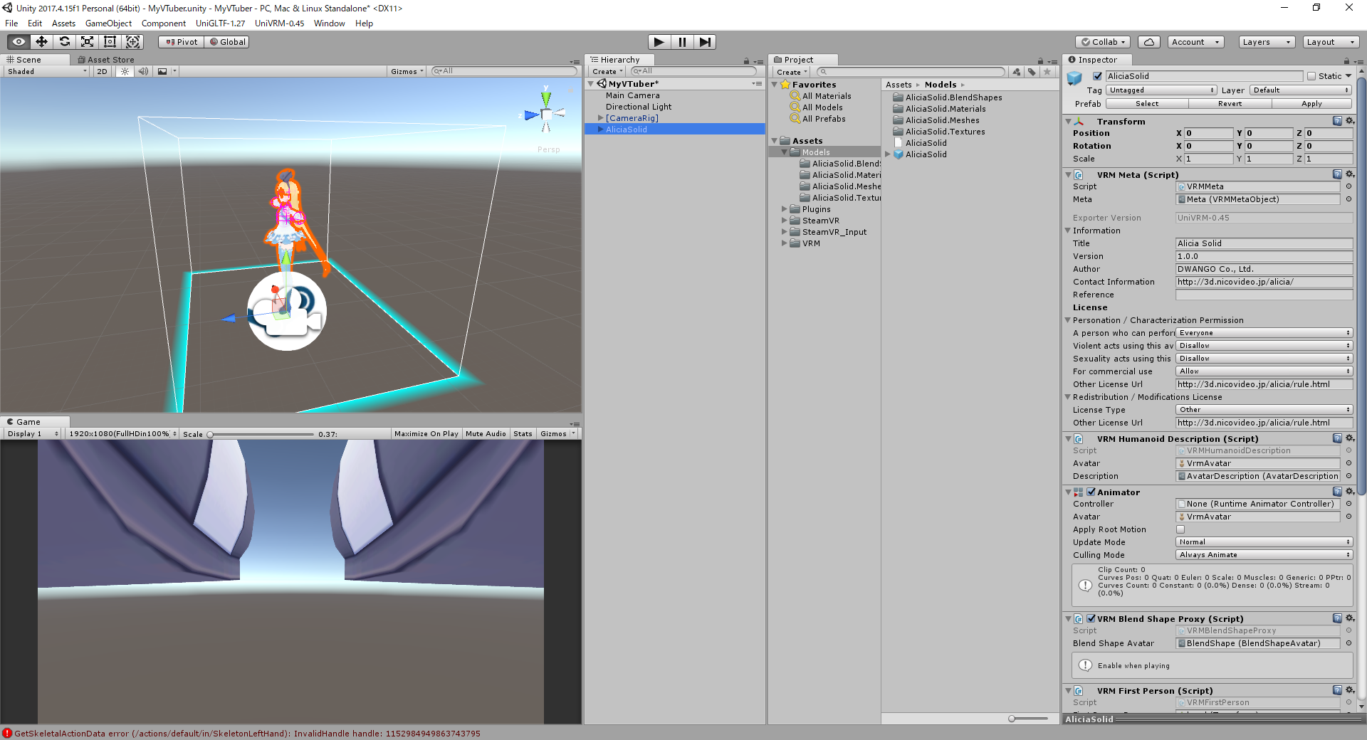 UniVRM+SteamVR+Final IKで始めるVTuber #Unity - Qiita
