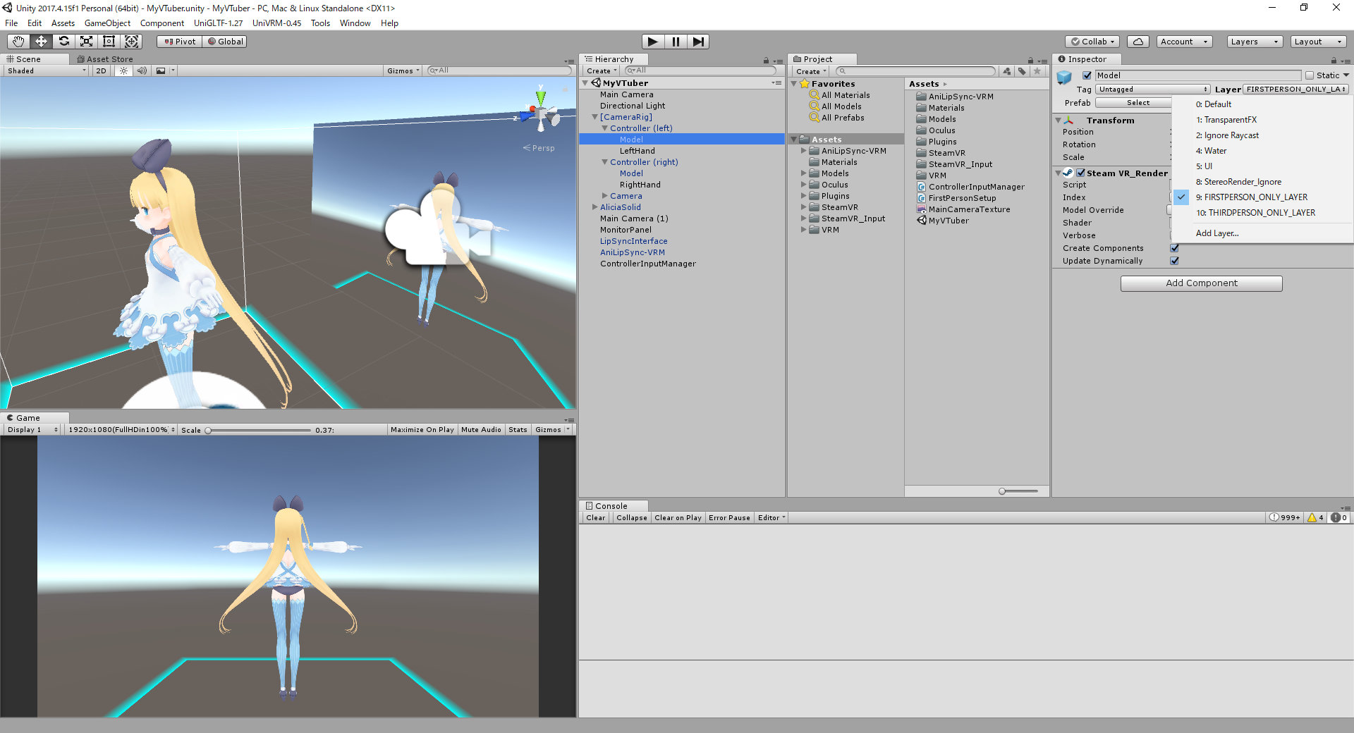 UniVRM+SteamVR+Final IKで始めるVTuber - Qiita