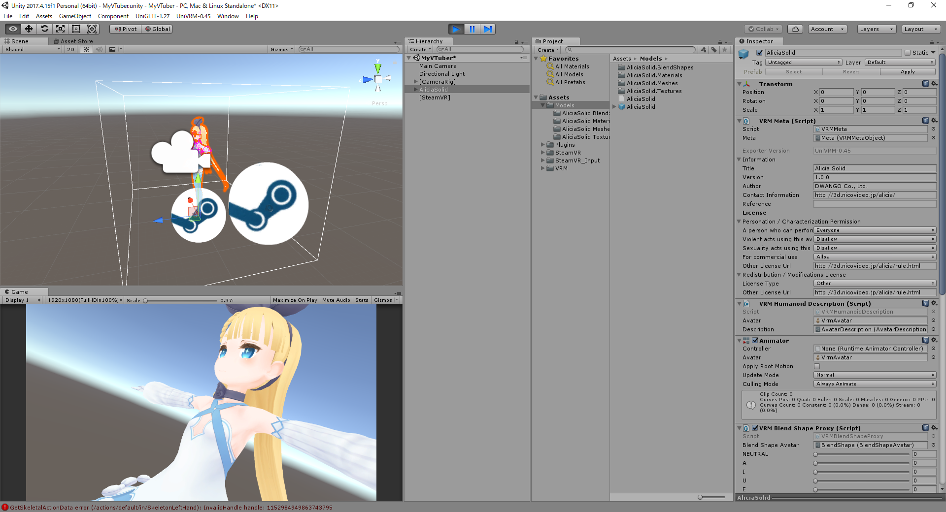 UniVRM+SteamVR+Final IKで始めるVTuber #Unity - Qiita