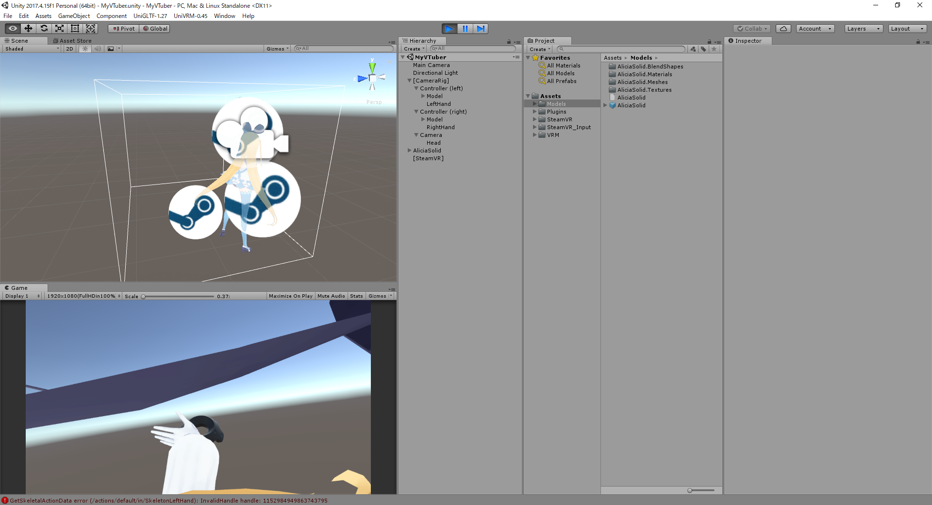 UniVRM+SteamVR+Final IKで始めるVTuber #Unity - Qiita