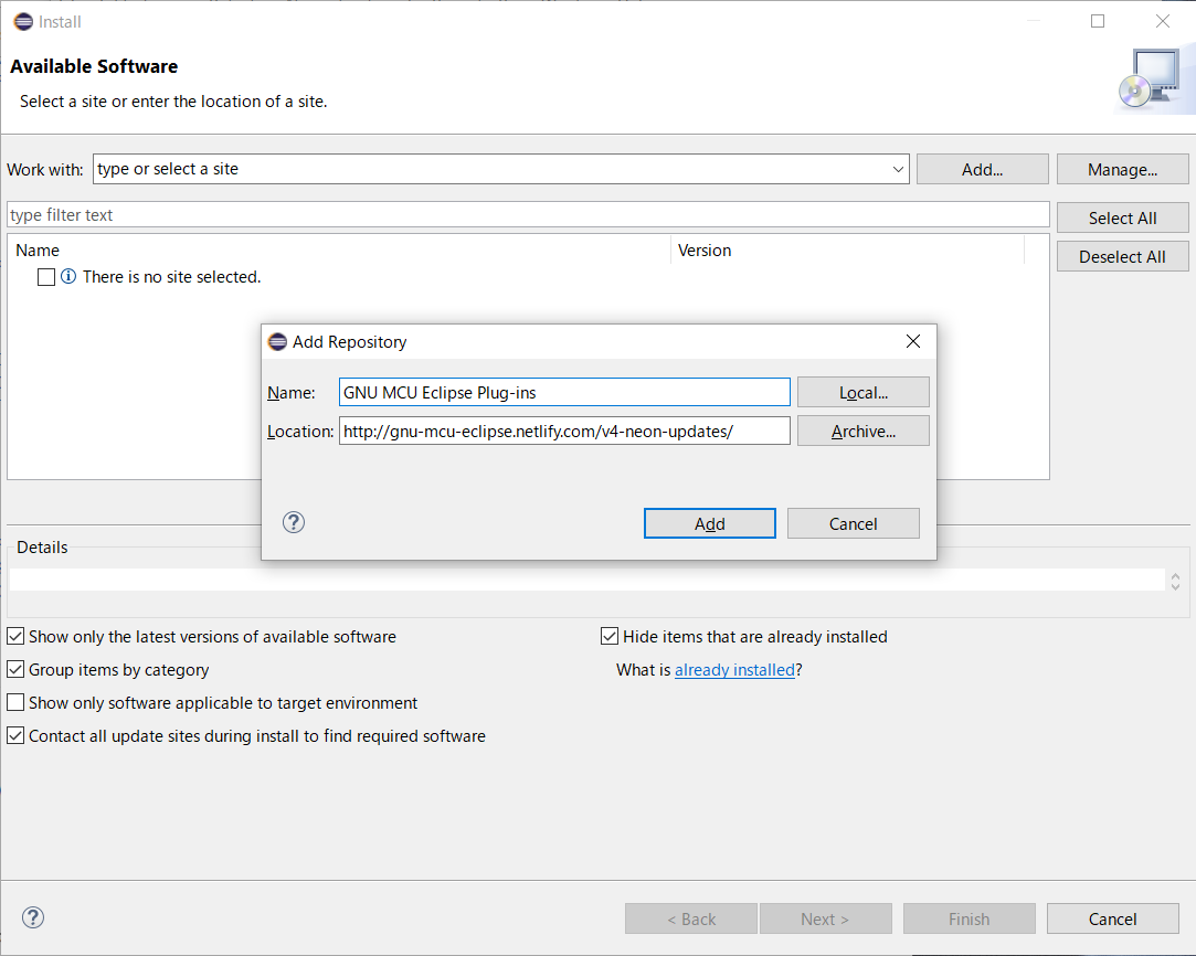 WindowsでEclipse+CDTにGNU MCU Eclipseプラグインを入れて環境構築 #ARM - Qiita