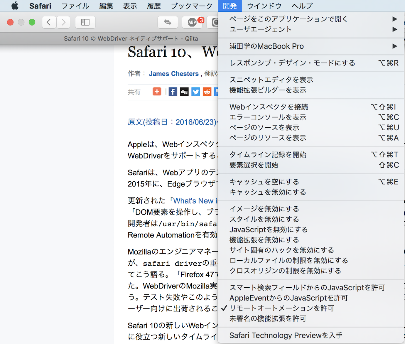 Safariにselenium-webdriverを通してselenideで実行する #Selenium - Qiita