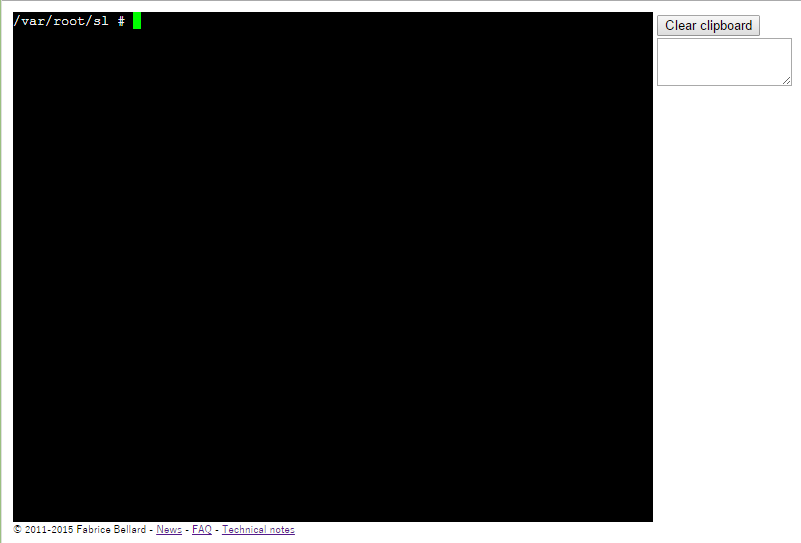 JSLinuxでslコマンドを動かす。 #JavaScript - Qiita