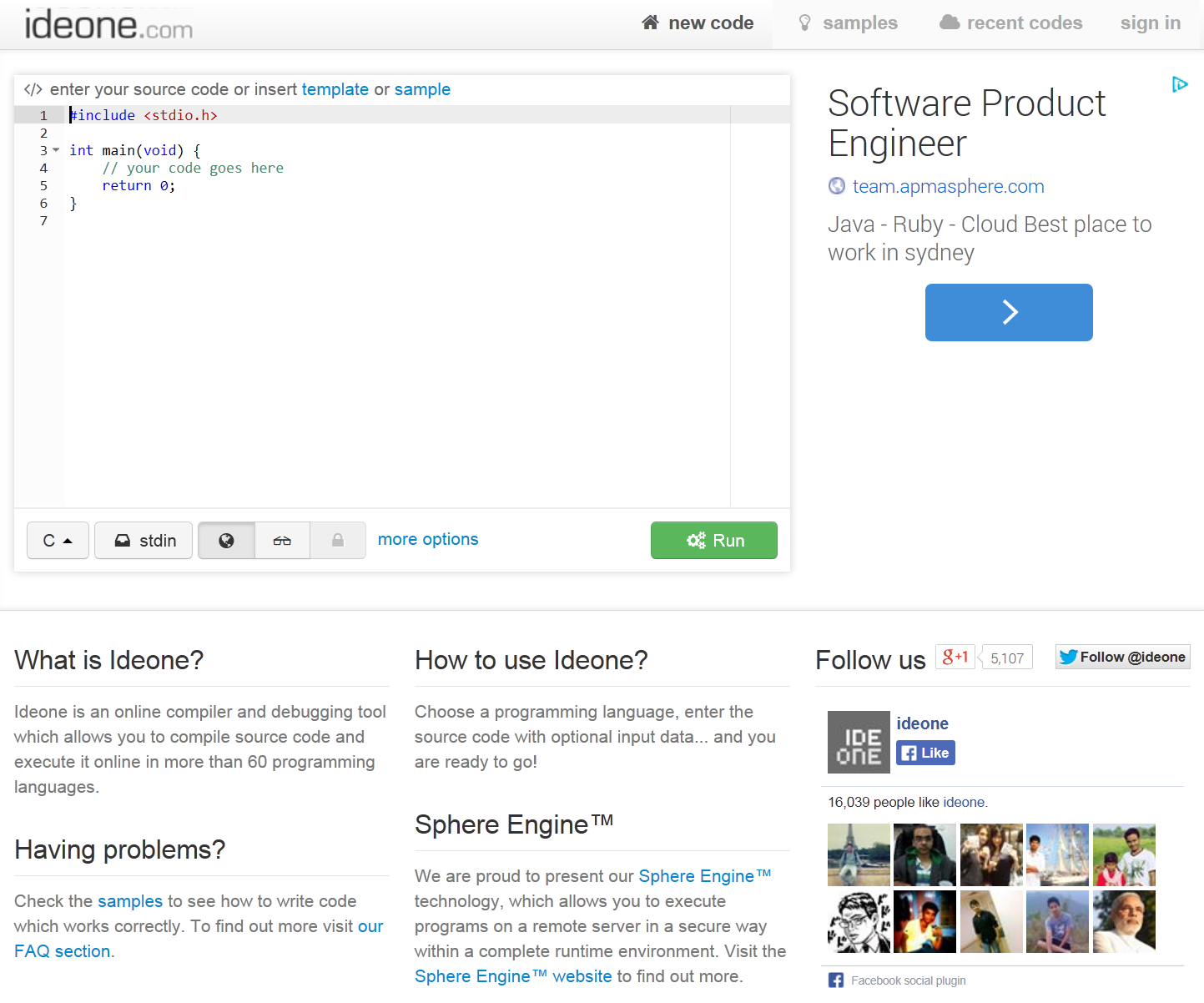 Ideoneの使い方 (2014年8月) #Ideone - Qiita