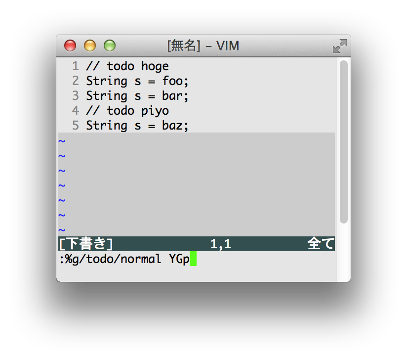 Vimの複数行処理をmap,filterに見立てて理解する #Vim - Qiita