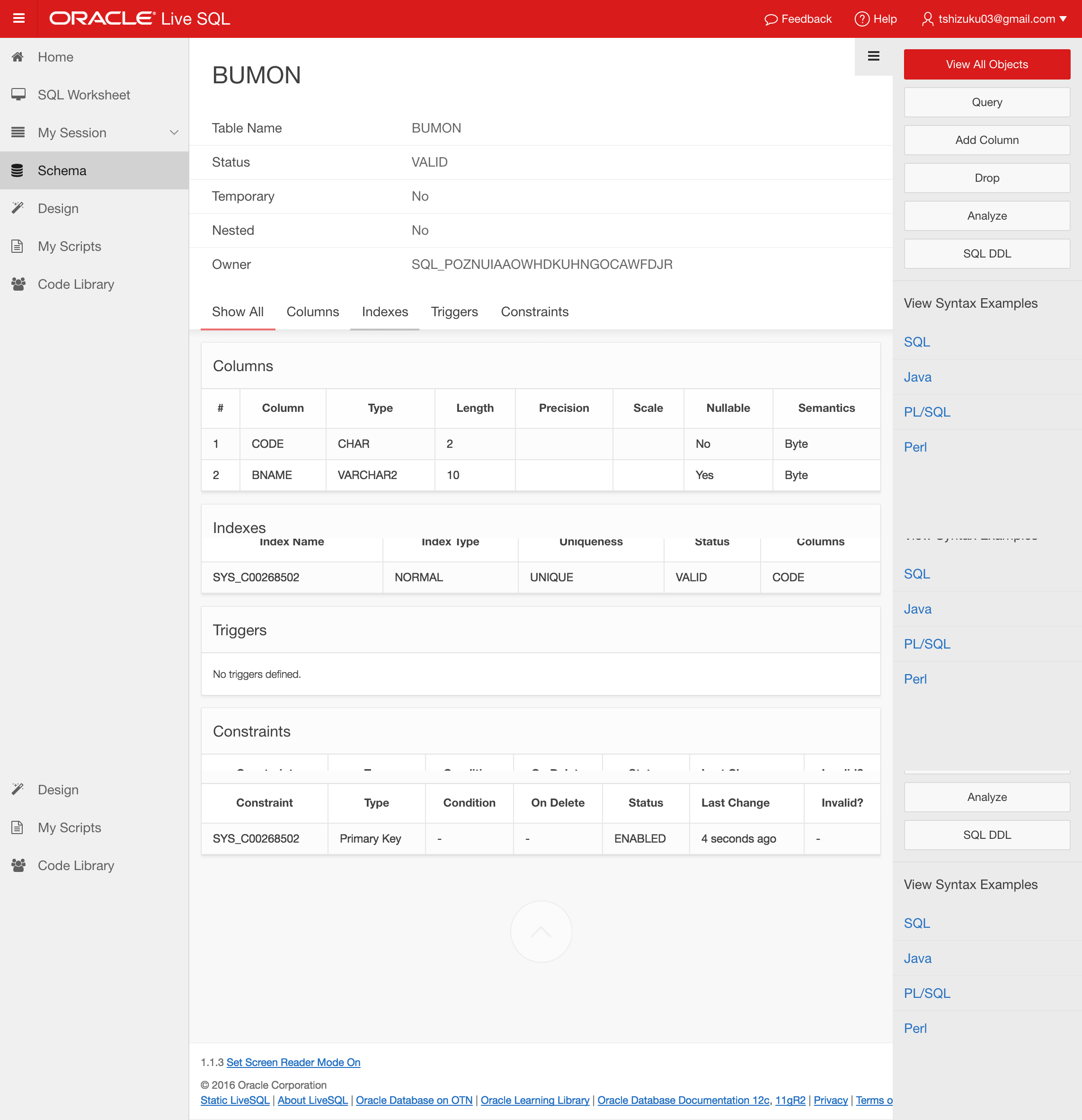 Oracle Live SQL #SQL - Qiita