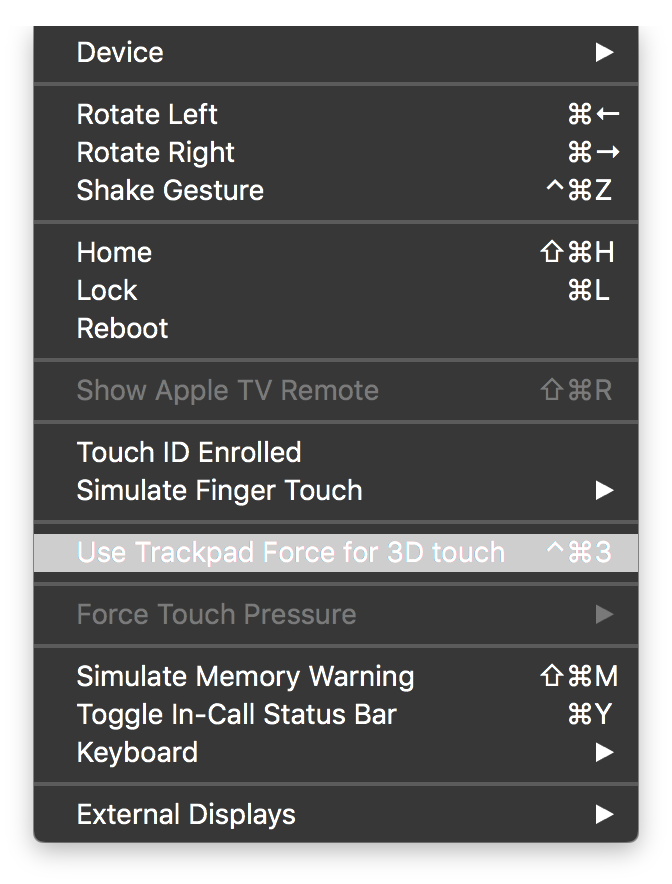 Xcode7.3のSimulatorで3D tocuhを検証する #iOS - Qiita