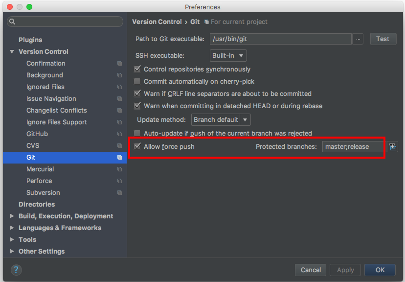 IntelliJ の GUI から git push -f したい #Git - Qiita