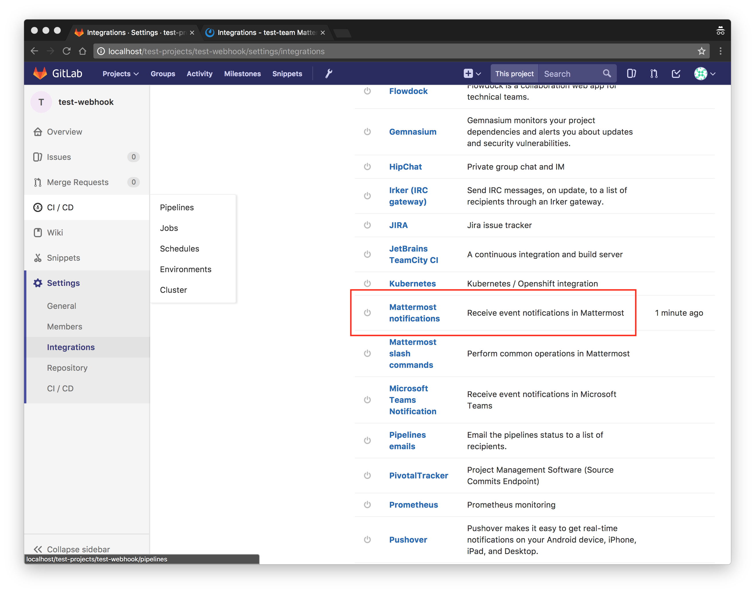 Cicd関連ツールを連携する Mattermostへの通知編 Gitlab Qiita