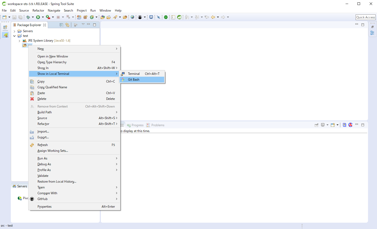 Eclipse(STS)でTerminalを使う #Eclipse - Qiita