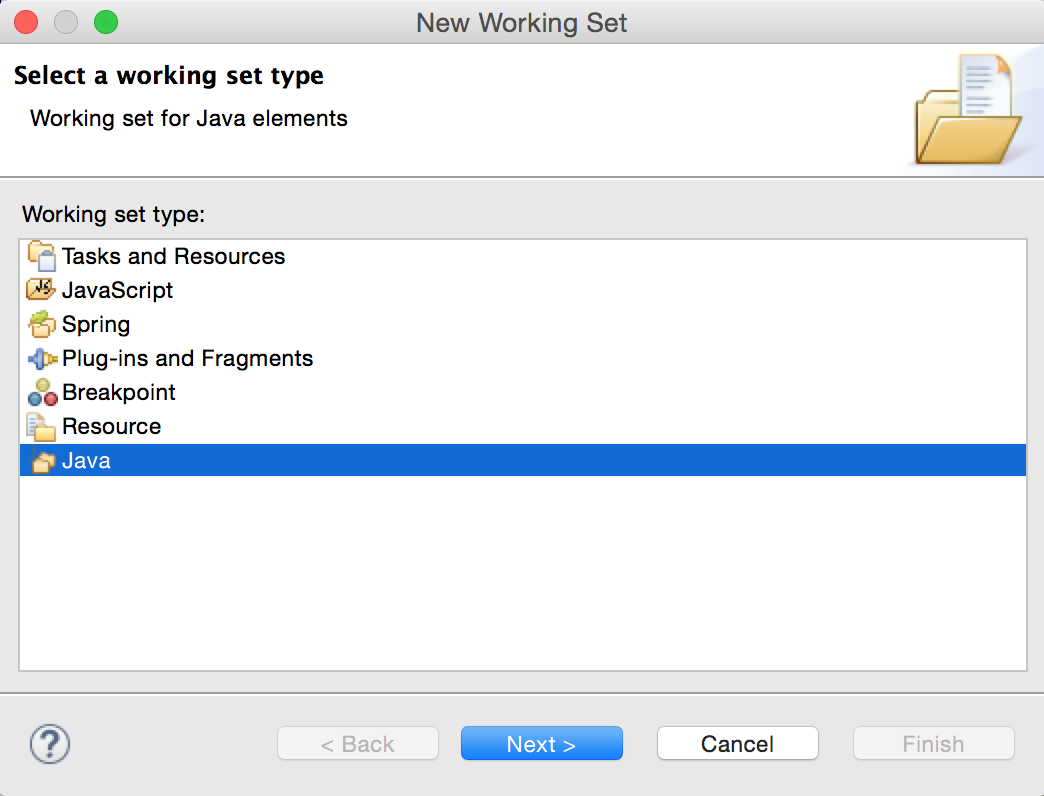 Working Setを作ってSTS(Eclipse)のプロジェクトをグループ化する #Eclipse - Qiita
