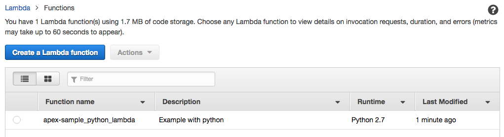 Apexを使ってLambda Function(Python)をデプロイしてみる #AWS - Qiita