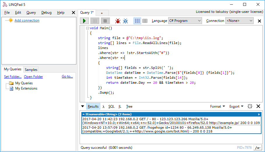 LINQPadで始めるC# #C# - Qiita