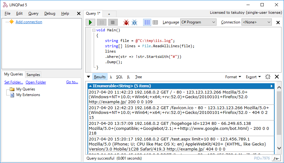 LINQPadで始めるC# #C# - Qiita