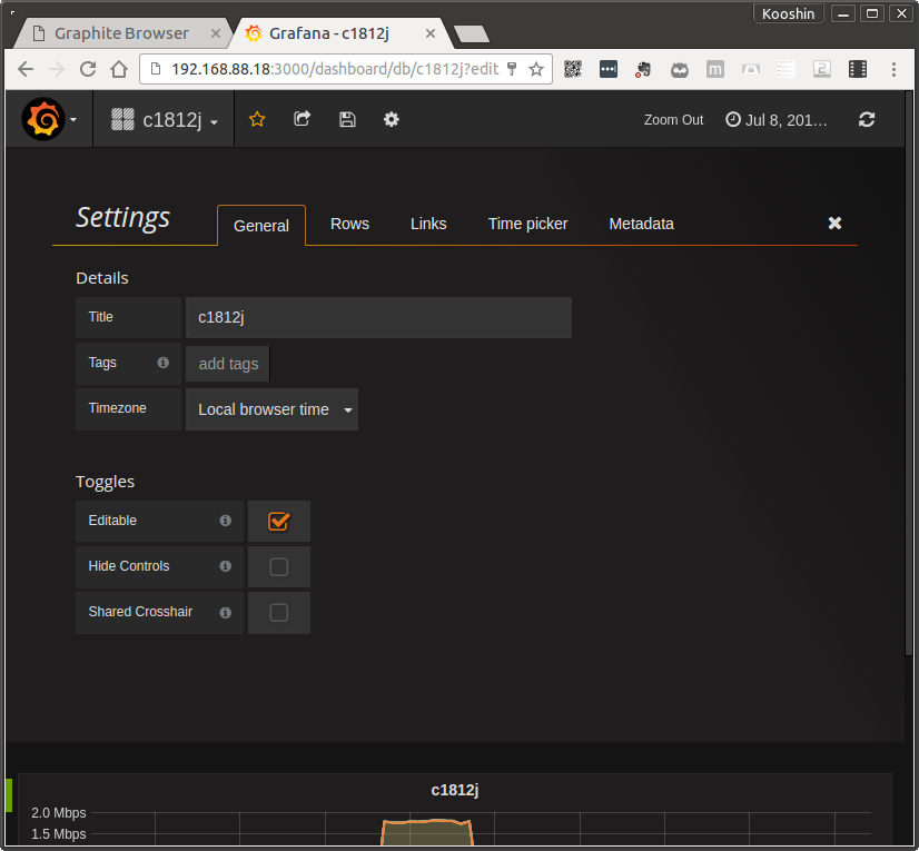 ネットワークメトリクスを視覚化してみた（collectd + Graphite + Grafana） - Qiita