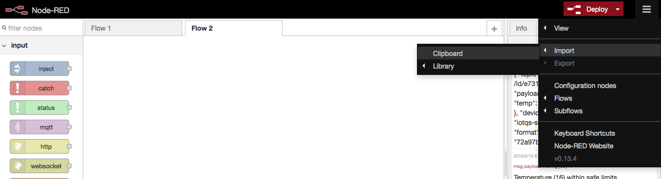 Watson IoT Platform - Node-RED - フローをコピーする方法 #node-red - Qiita