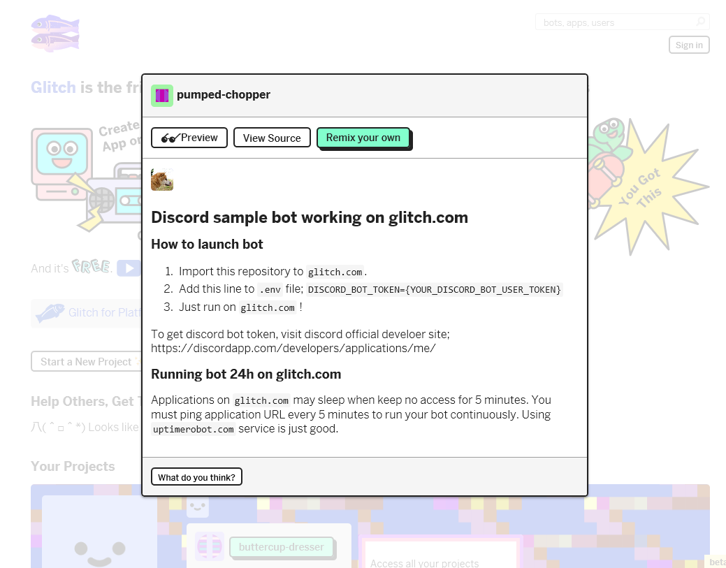 Glitchを使ってNode.js製Discord Botを動かしてみる #discord - Qiita