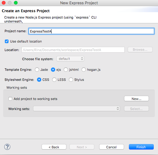 Eclipse + nodeclipseプラグイン環境でExpressプロジェクトを作成するときの注意点 #Node.js - Qiita