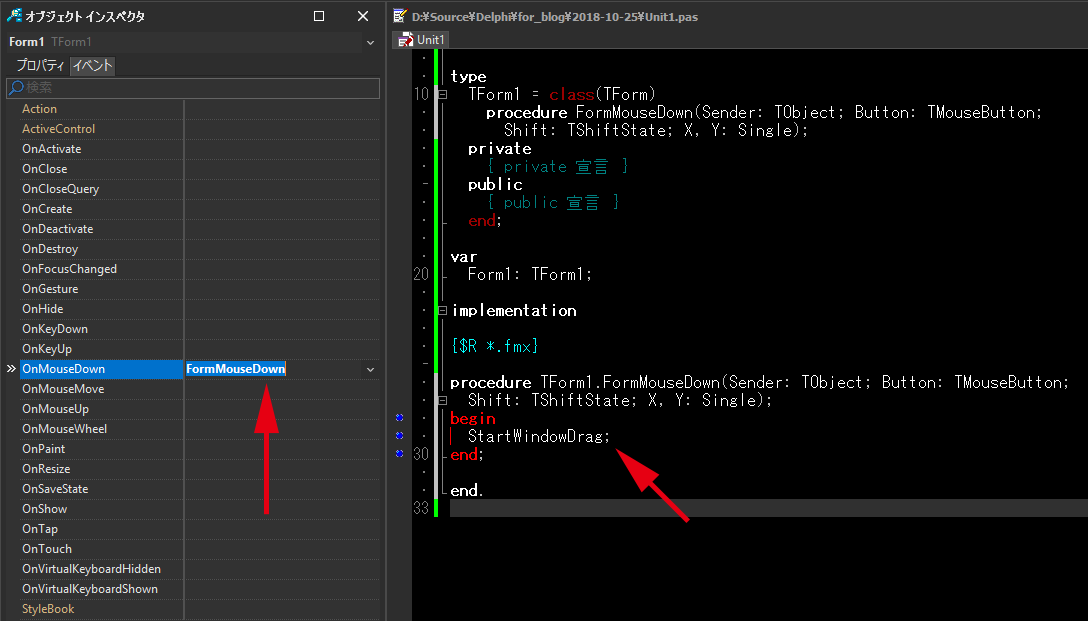 FireMonkey で Window Drag #Delphi - Qiita