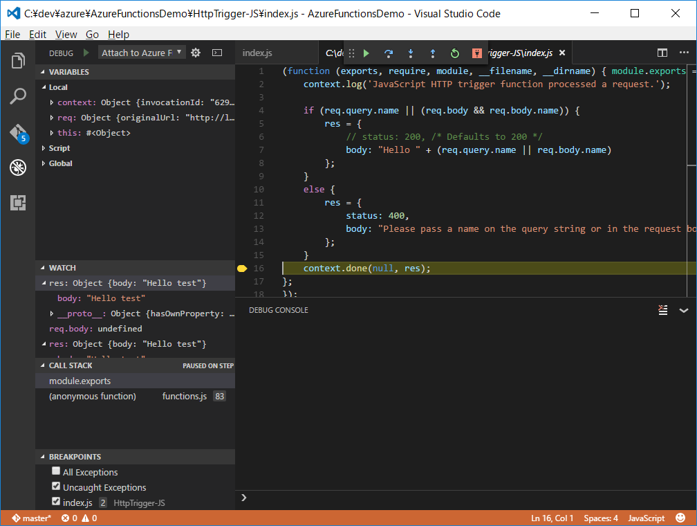 Azure Functionsをローカル環境でデバッグ #Node.js - Qiita