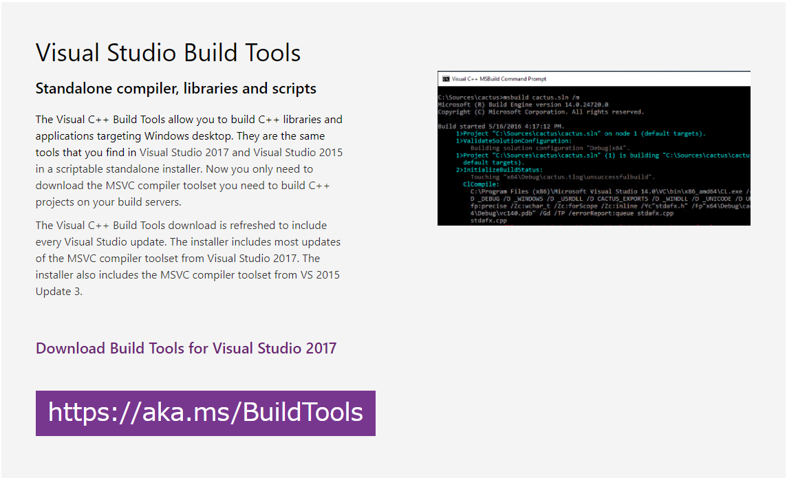 WindowsでChainerを導入するための Visual Studio Build Tool 2015 が見つからず困ったときは #VisualStudio - Qiita
