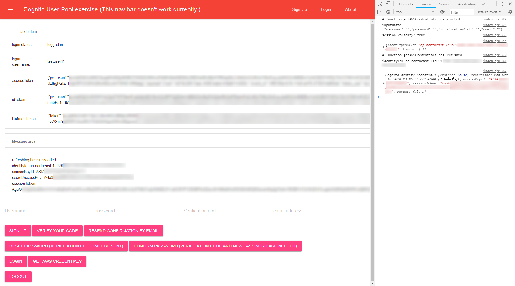 【Cognito】Amazon Cognito Identity SDK for JavaScriptで動くサンプルを作ってみた #1/2【JavaScript】 #AWS - Qiita