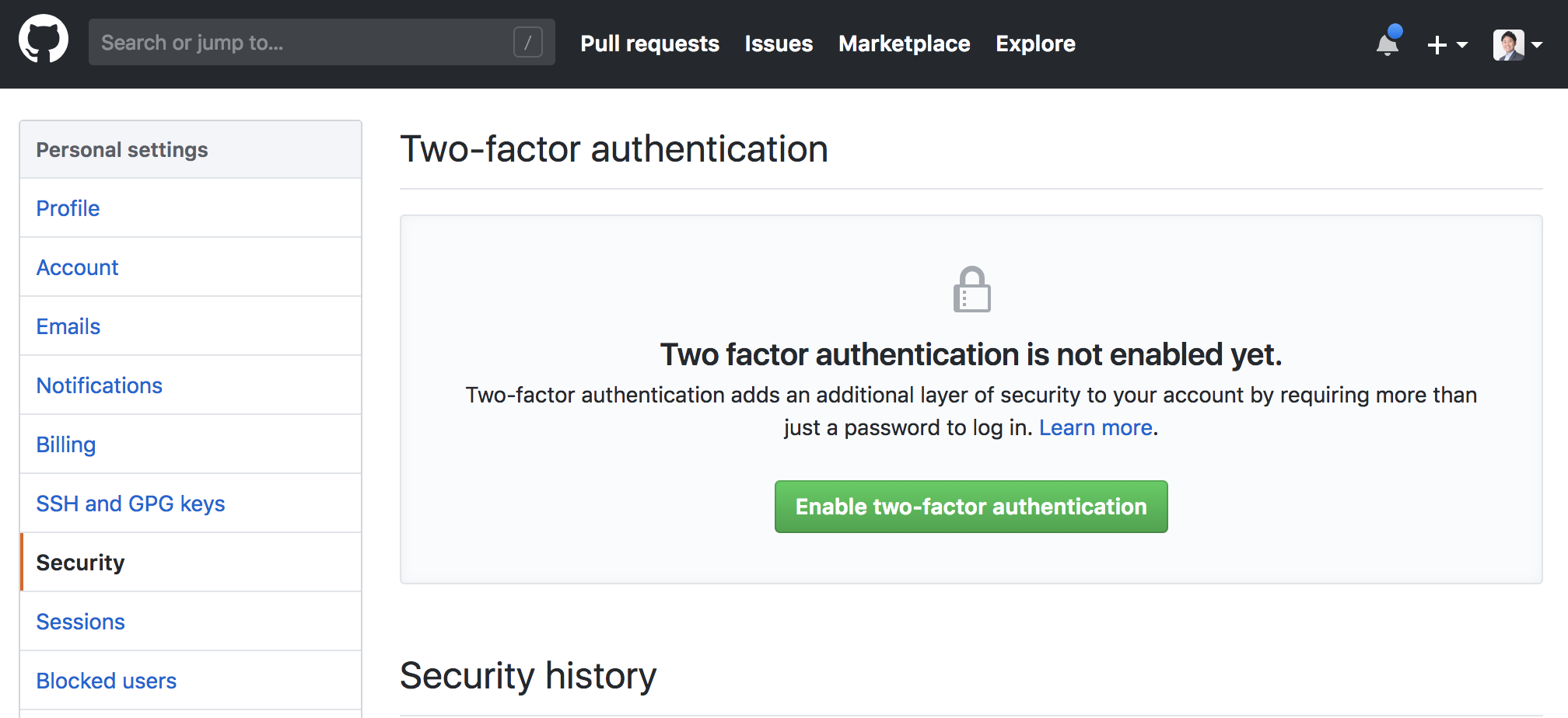 GitHubを二要素認証(2FA)にする方法 #Security - Qiita