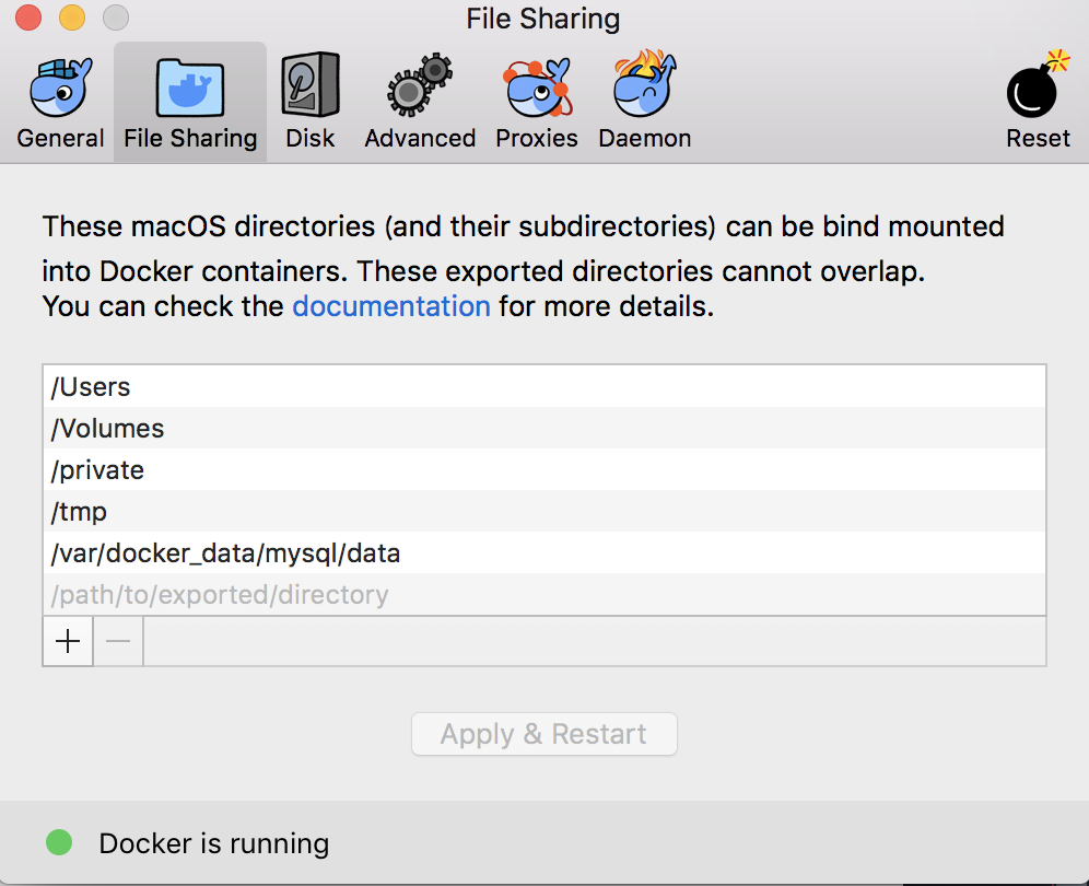 【Docker For Mac】Error response from daemon: Mounts deniedの対応 #MySQL - Qiita