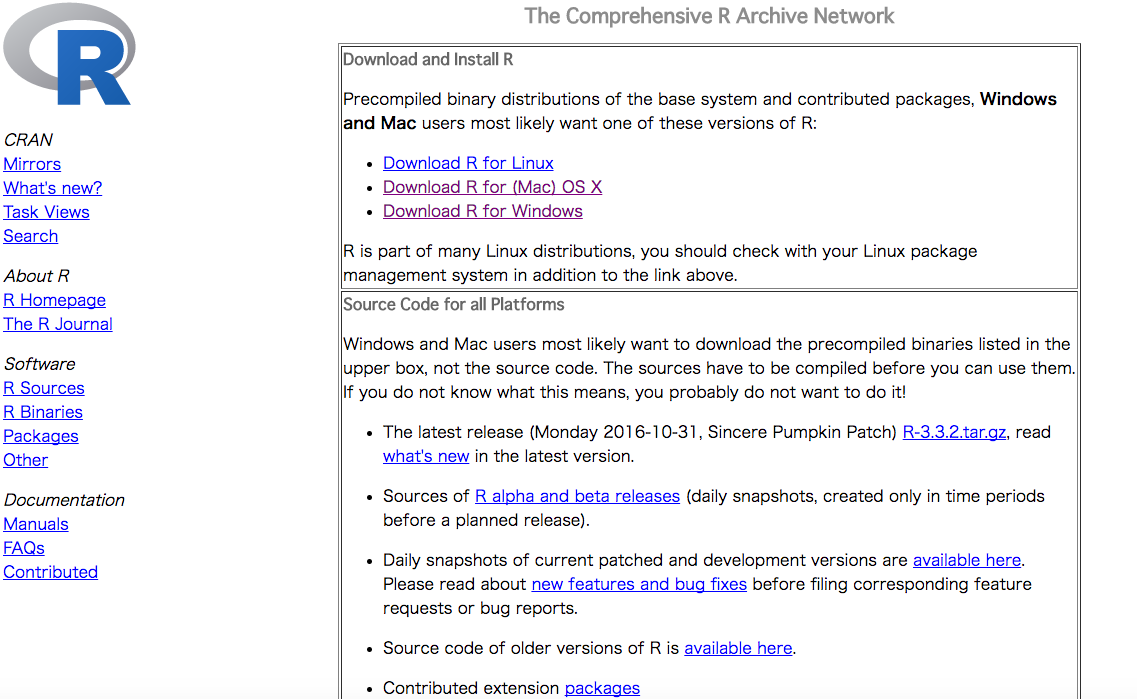 RおよびRStudioのインストール方法(Mac/Windows) #R - Qiita