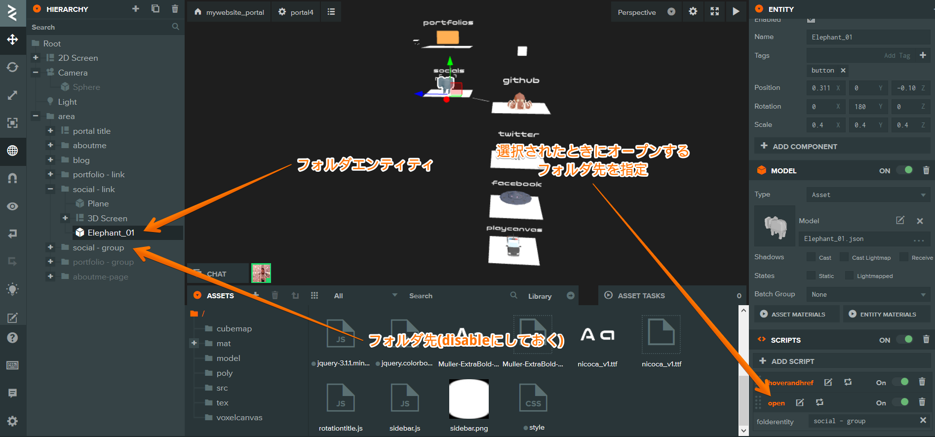 PlayCanvasでSPAっぽいポータルサイトをつくってみた #JavaScript - Qiita