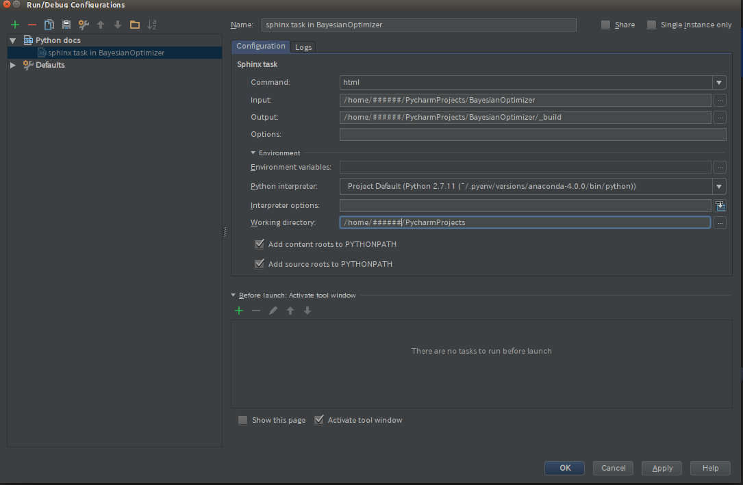 pycharmからsphinxを利用してドキュメントを生成する #Pycharm - Qiita