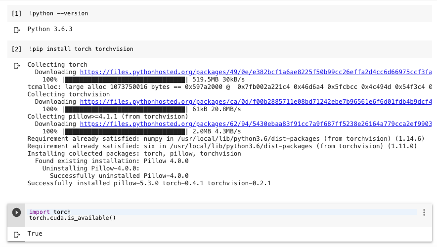Google ColaboratoryでPyTorch #Python - Qiita
