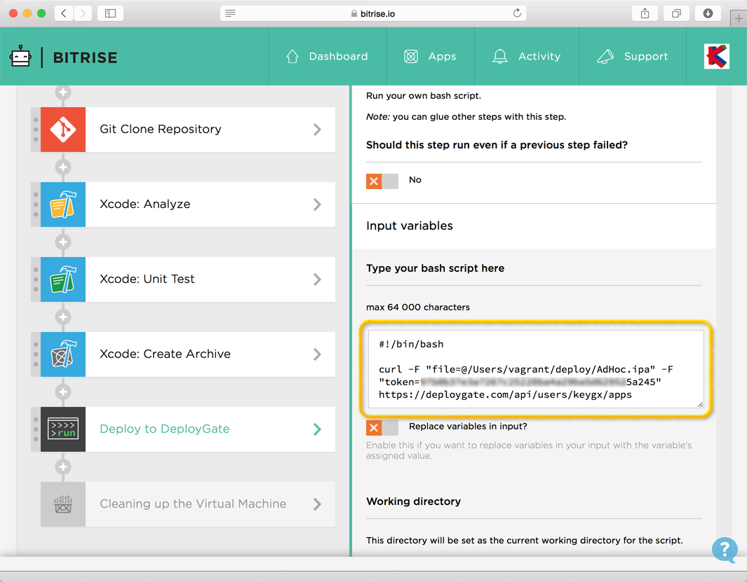 iOS用のCIサービスBitriseを使ってみた - Qiita