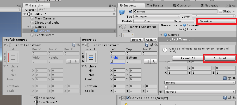 新たなPrefabワークフローでPrefabのRootCanvasのRectTransformが崩れる問題の対策 #Unity - Qiita