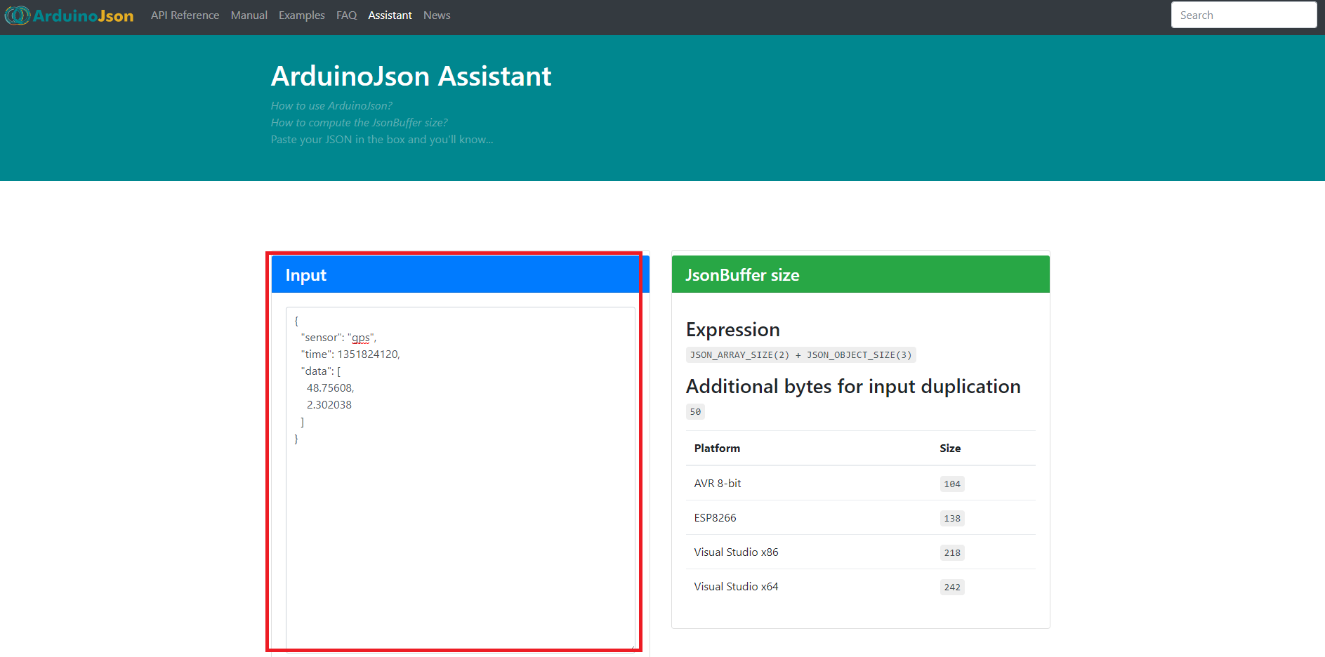 ArduinoJson Assistant #ESP32 - Qiita