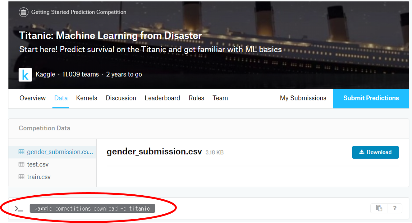 【Pythonメモ】Google ColaboratoryでKaggle APIを使うおまじないコード&作法 #colaboratory - Qiita