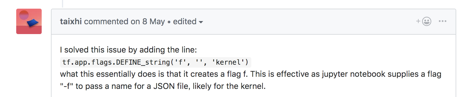 jupyter notebook / UnrecognizedFlagError: Unknown command line flag 'f' #TensorFlow - Qiita
