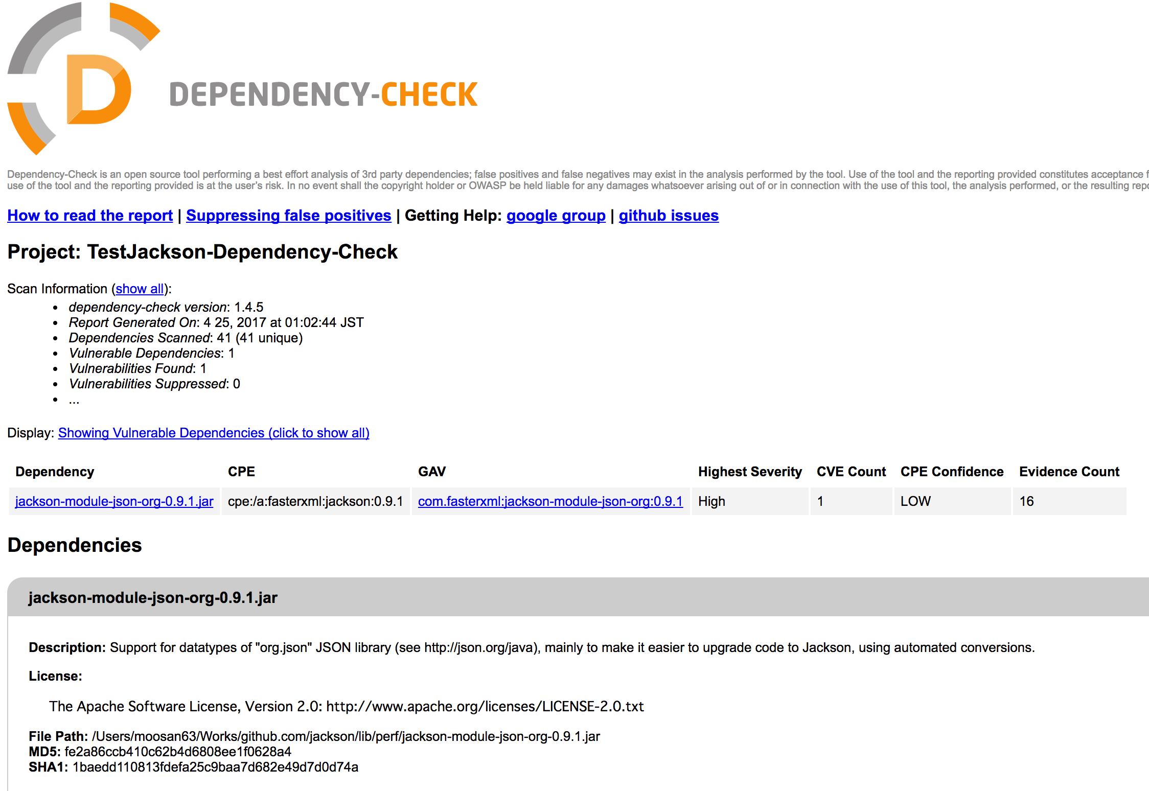 OWASP Dependency-Checkを使って依存ライブラリの脆弱性をスキャン #Security - Qiita