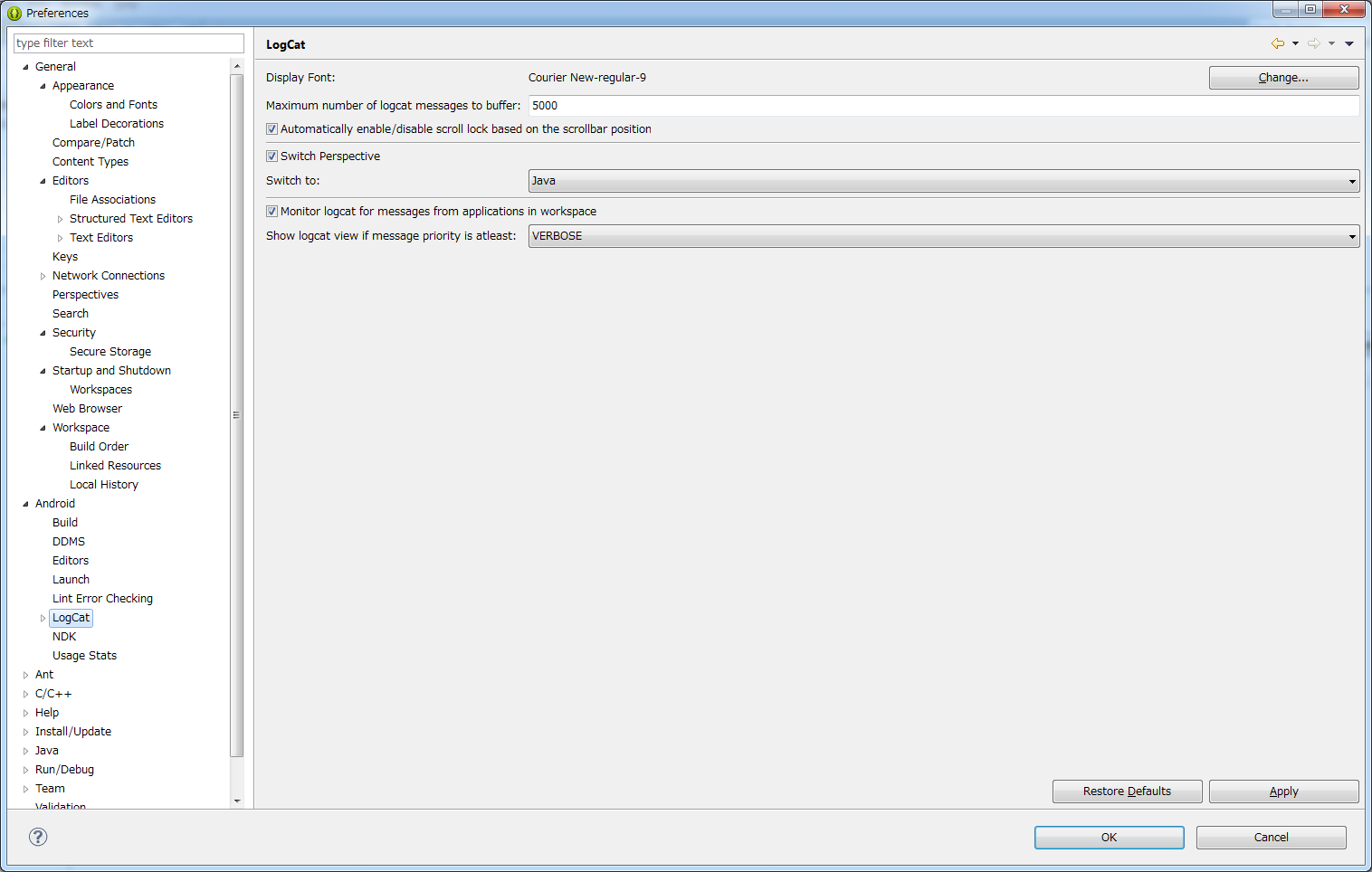 Debug.Log用にEclipseのLogcatの行数増やす #Unity3D - Qiita