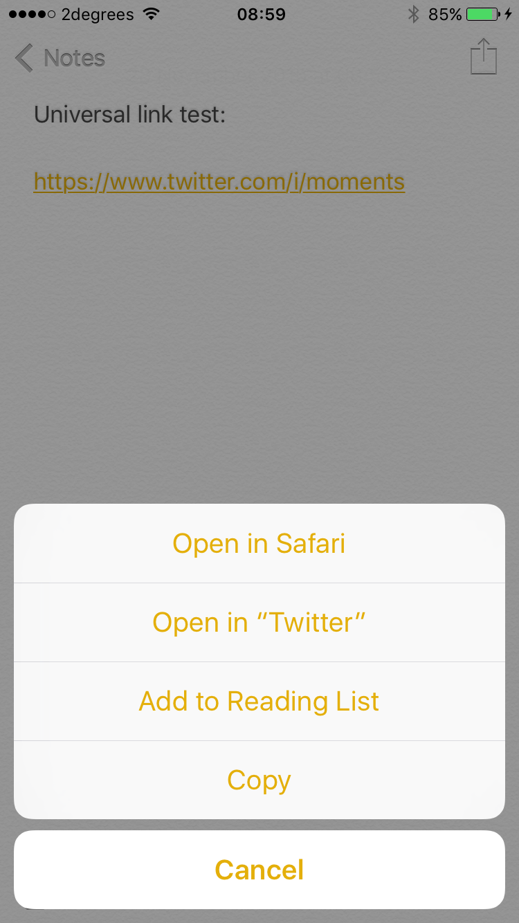 Universal link に潜む罠っぽい iOS9 の仕様 #deeplink - Qiita