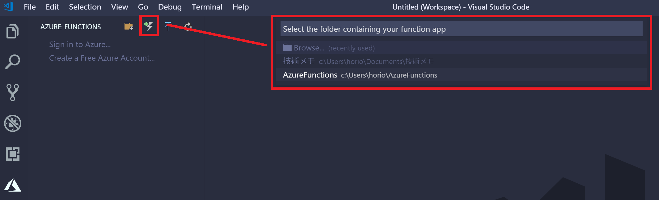 VSCodeを使って、Azure Functions 関数作成～デプロイまでやってみた。 #AzureFunctions - Qiita