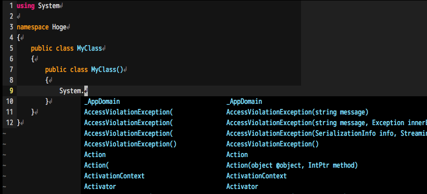 OmniSharp(on Mountain Lion)導入メモ #C# - Qiita