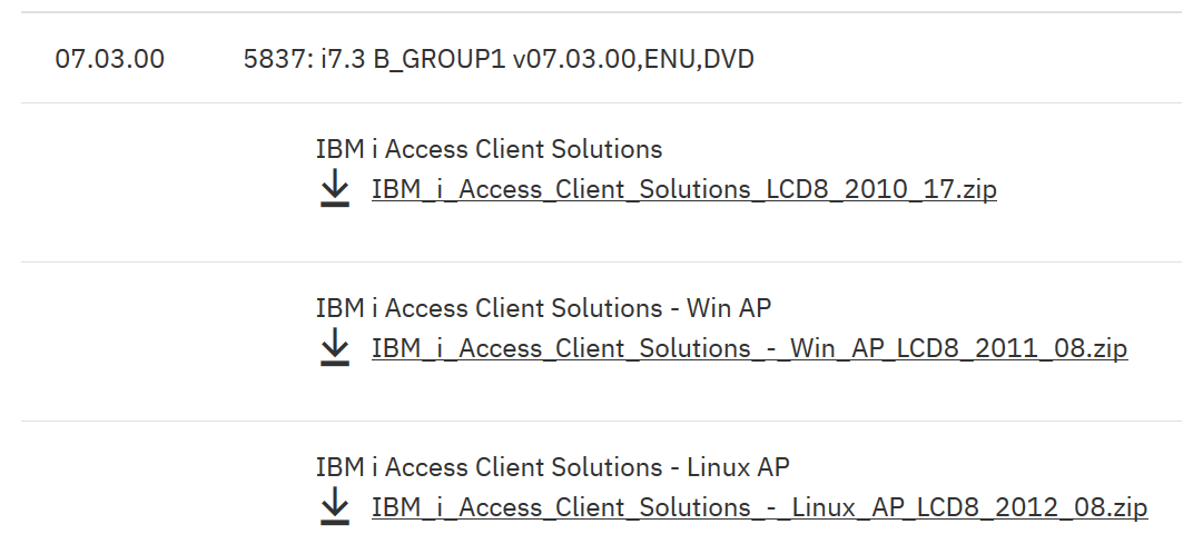 All About ACS: IBM i Access Client Solutions - ESSからのダウンロード (Base, Win-AP, Linux-AP) #IBMi - Qiita