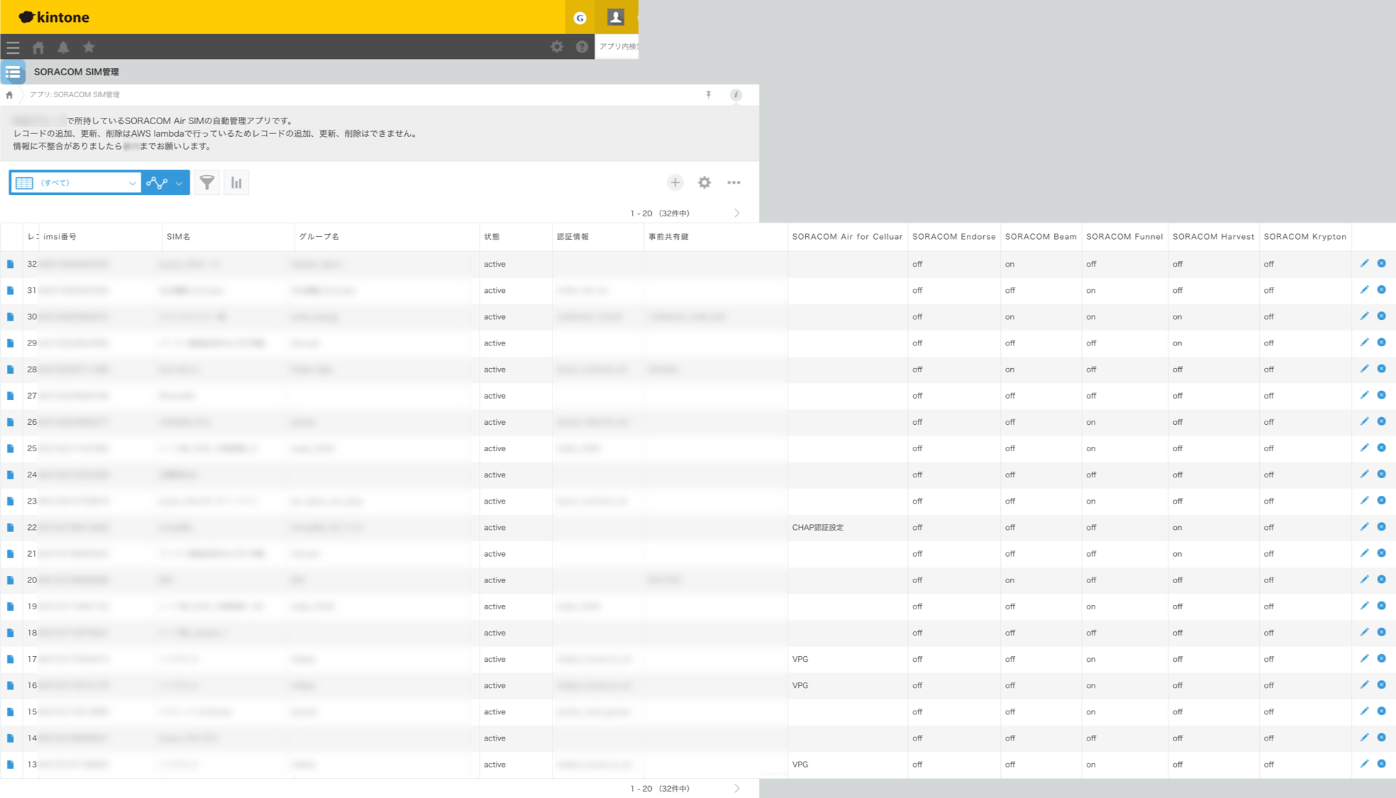 kintoneを使ってSORACOM Air SIM自動管理アプリ作ってみた #AWS - Qiita