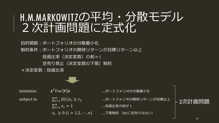 CVXOPTで2次計画問題を解く〜ポートフォリオ最適化の例〜 #Python - Qiita