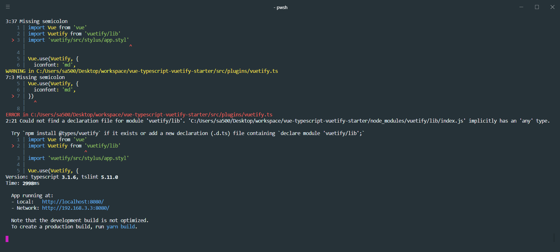 【Vue.js】Vuetify と TypeScript を使用した環境を構築してサンプルプロジェクトを立ち上げるまでの手順 #JavaScript - Qiita